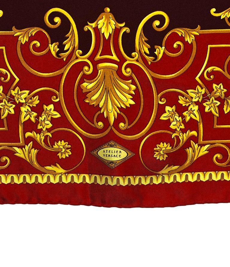 Atelier Versace by Gianni Silk Square Chair Printed Scarf For Sale at ...