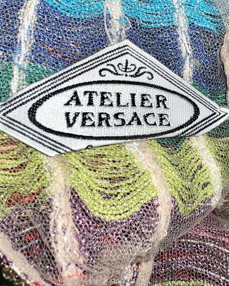 ATELIER VERSACE Multicolor Beaded Evening Mermaid Haute Couture Gown ...