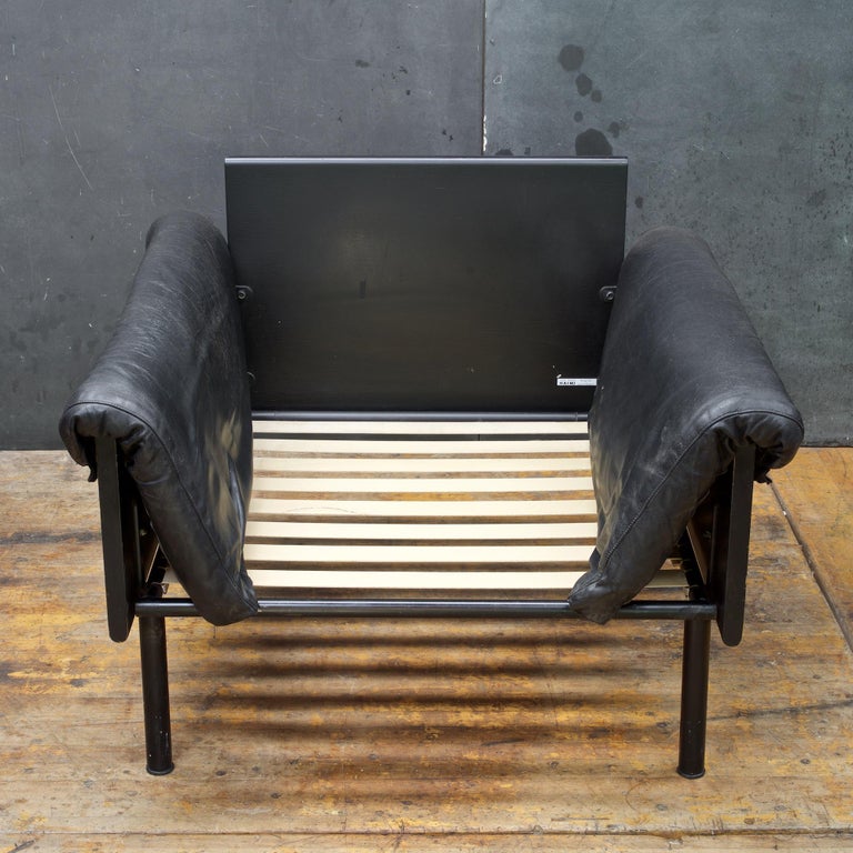 Ateljee Black Leather Lounge Chair Yrjo Kukkapuro Vintage Midcentury ...