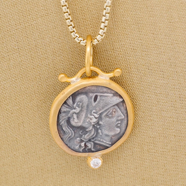 Athena, Goddess of Wisdom and War, Coin Replica Charm Amulet Pendant w ...
