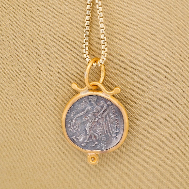 Athena, Goddess of Wisdom and War, Coin Replica Charm Amulet Pendant w ...
