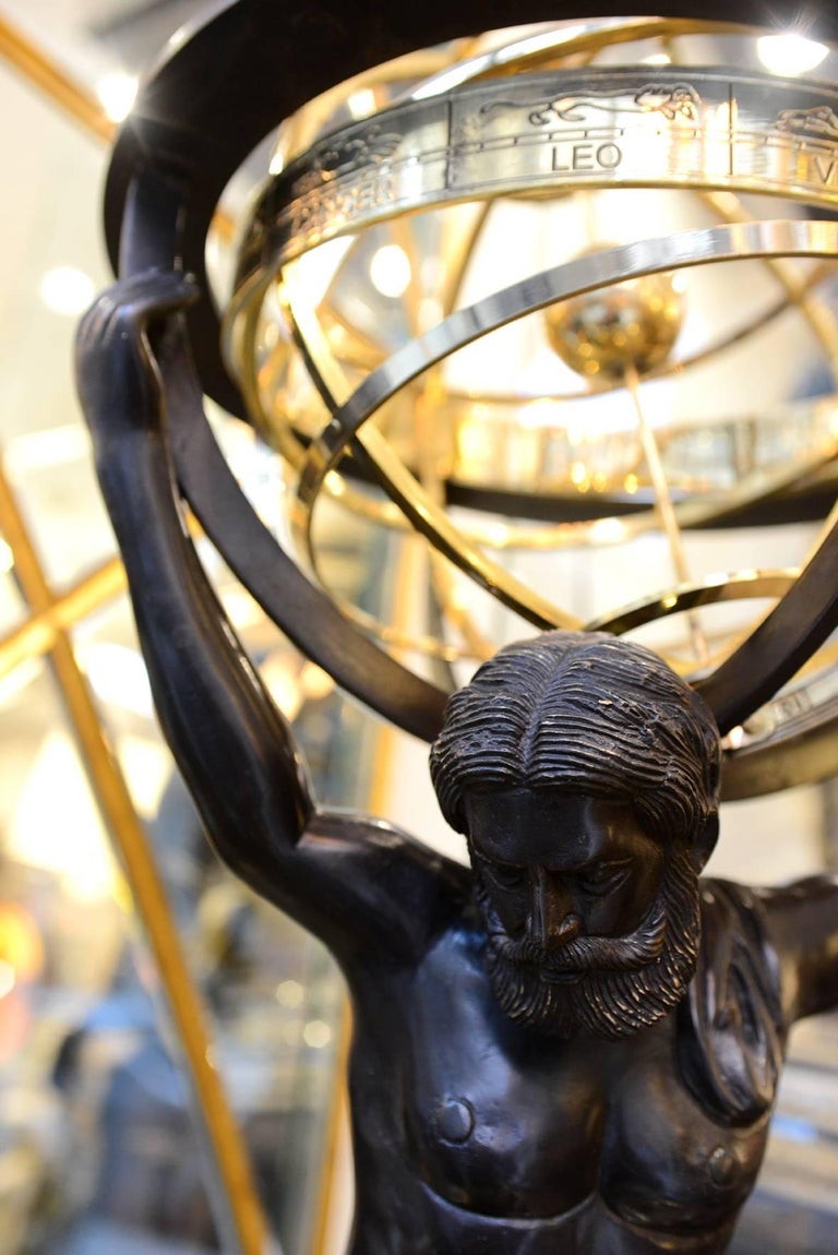 Atlas Sculpture with Globe at 1stDibs