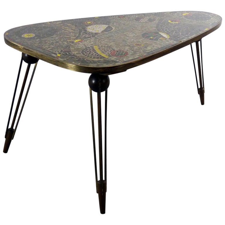Atomic Age Sputnik Freeform Glas Mosaic Table by Berthold Muller ...