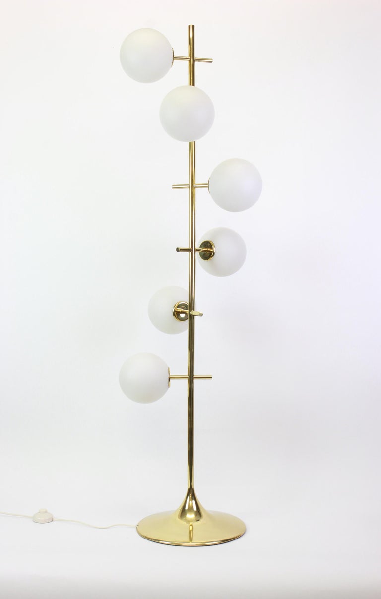 Atomic Brass Floor Lamp by Max Bill for Temde, Switzerland, 1960s at ...