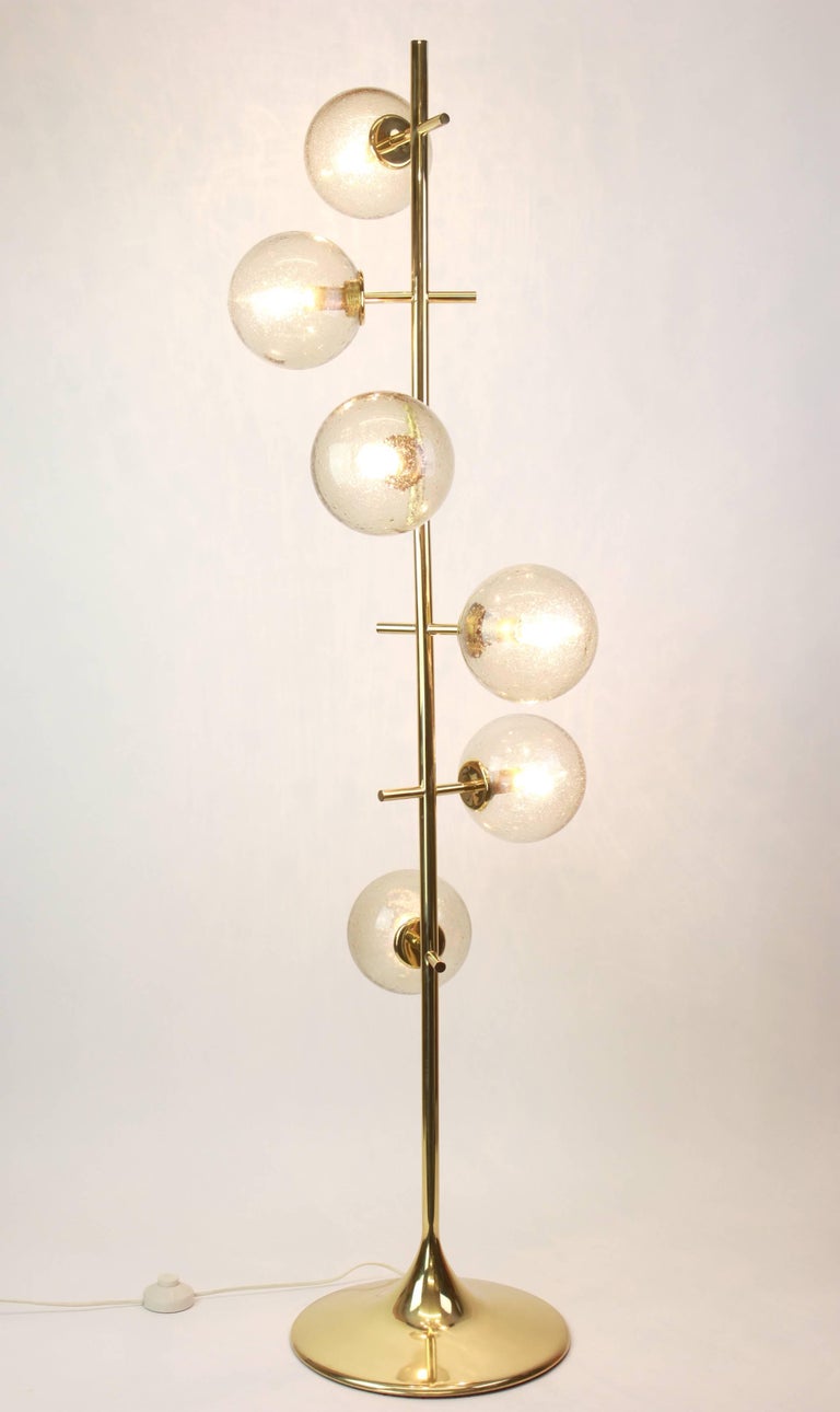Atomic Brass Floor Lamp by Max Bill for Temde, Switzerland, 1960s at ...