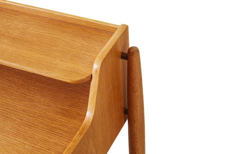 Atomic Modern Nightstand in Oak with Cane Rack For Sale at 1stDibs