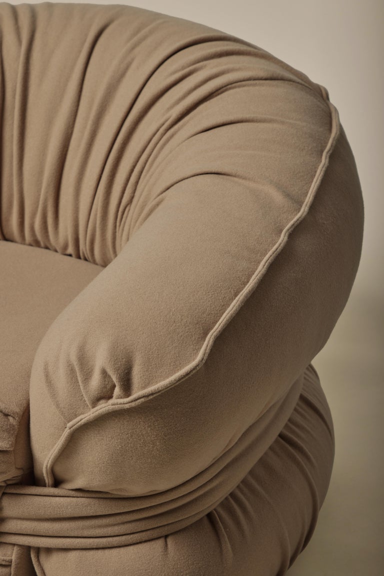 Vintage Pair of Slouchy Lounge Chairs in Cashmere, 1970s at 1stDibs