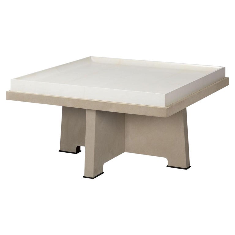 Attica Square Parchment Coffee Table For Sale at 1stDibs