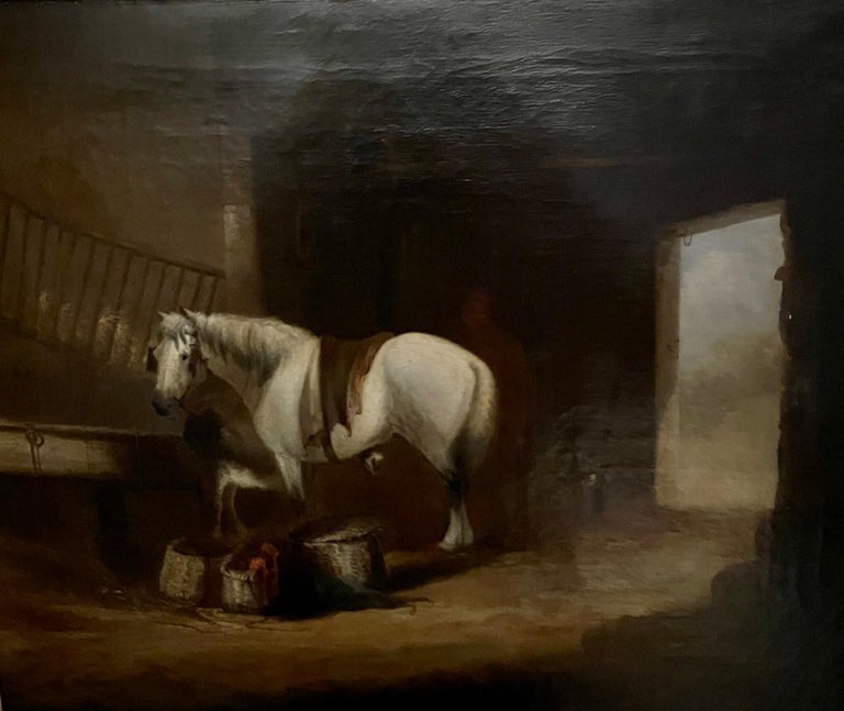Attr. William Shayer Snr.- Oil, Stable Interior For Sale at 1stDibs
