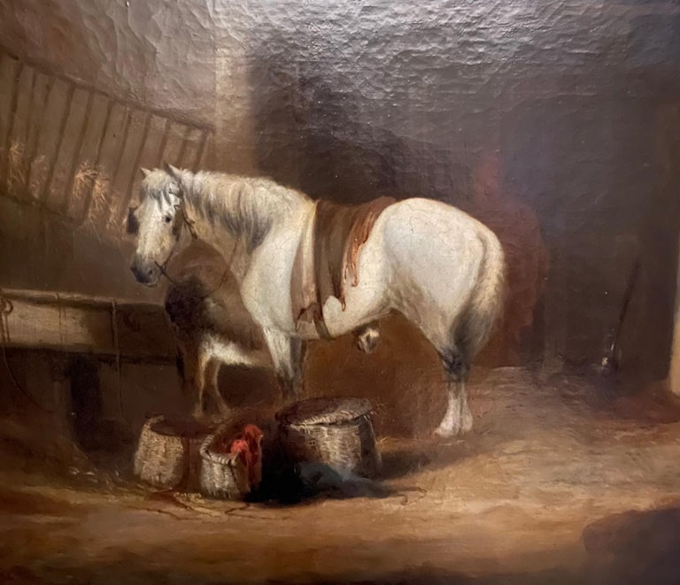 Attr. William Shayer Snr.- Oil, Stable Interior For Sale at 1stDibs