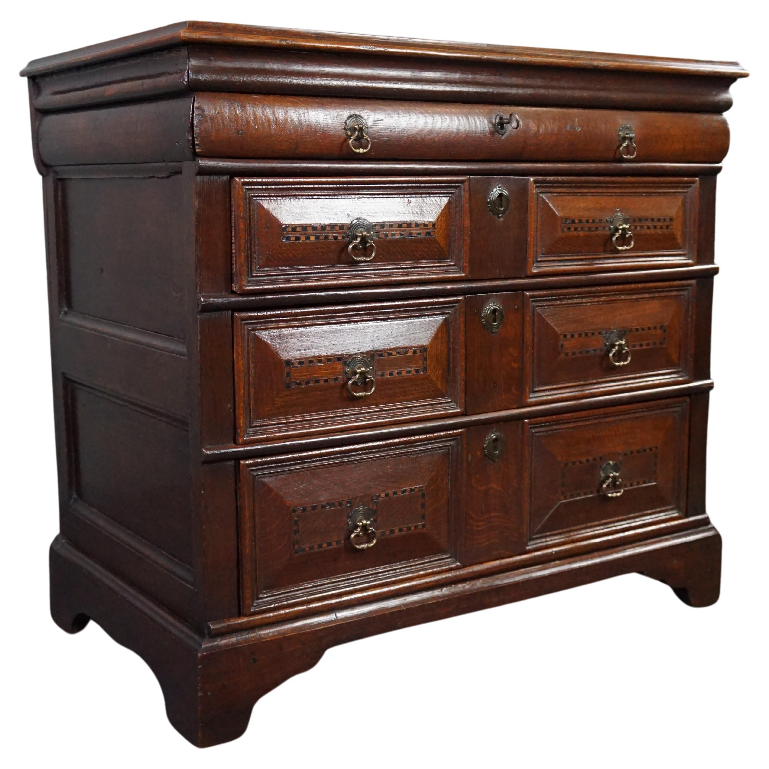 Very charming antique English wooden chest of drawers, 18th century For ...