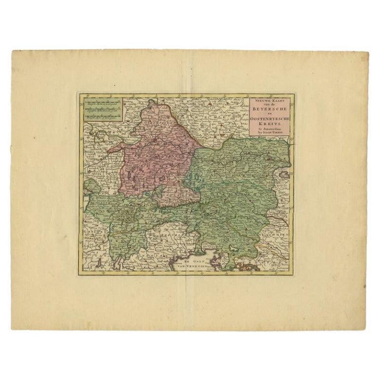 Attractive Detailed Authentic Map Showing Bavaria, Germany and Austria ...