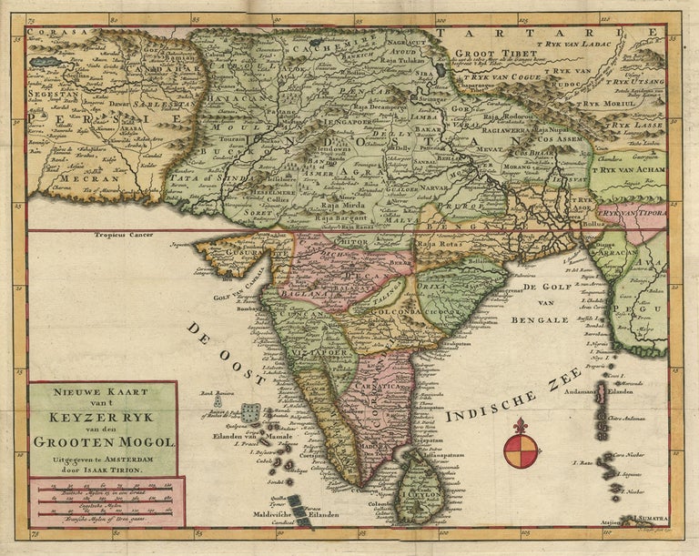 Attractive Detailed Map of the Empire of the Great Mogul, Incl India ...