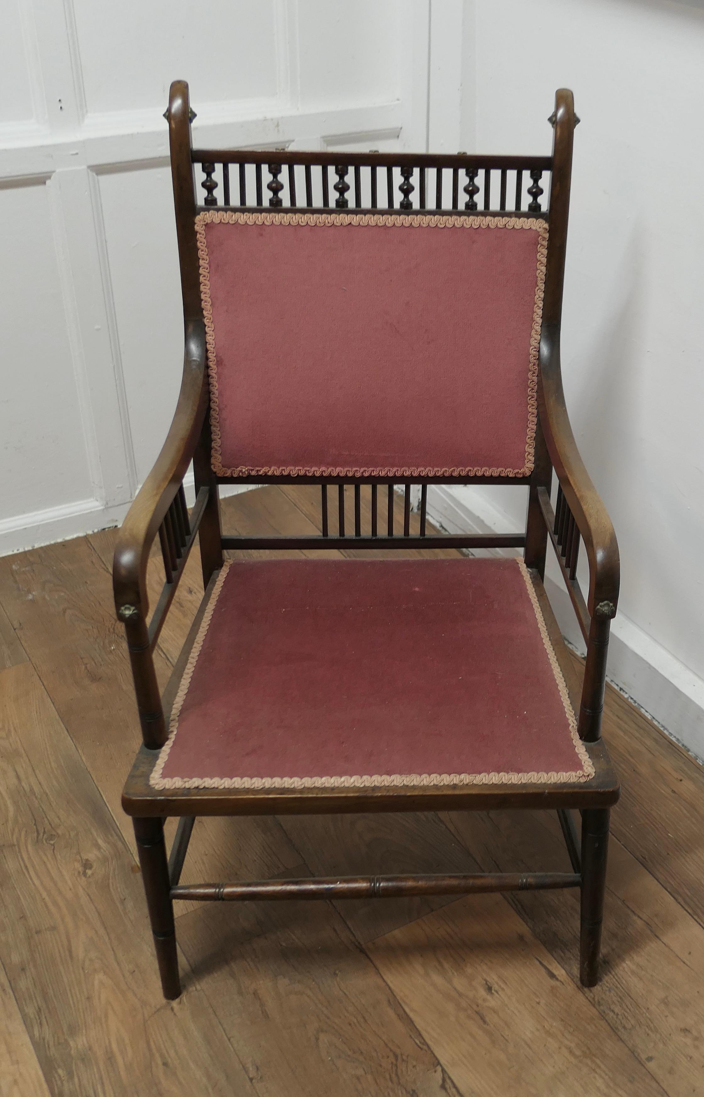 Attractive Edwardian Upholstered Arm Chair For Sale at 1stDibs