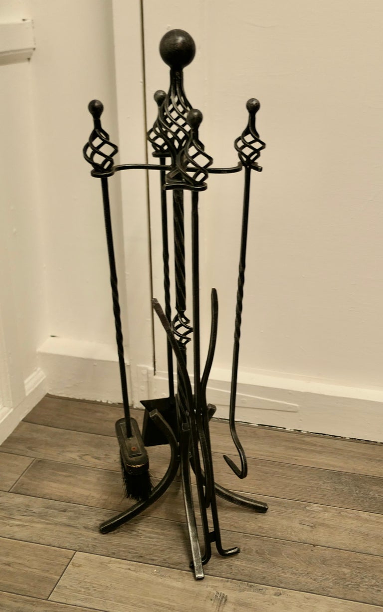 Attractive Gothic Style Fireside Companion Set, Fireside Tools For Sale ...