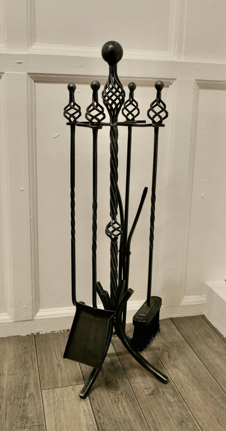 Attractive Gothic Style Fireside Companion Set, Fireside Tools For Sale ...