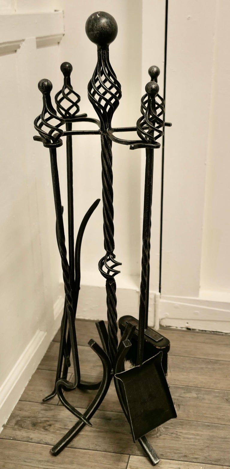 Attractive Gothic Style Fireside Companion Set, Fireside Tools For Sale ...