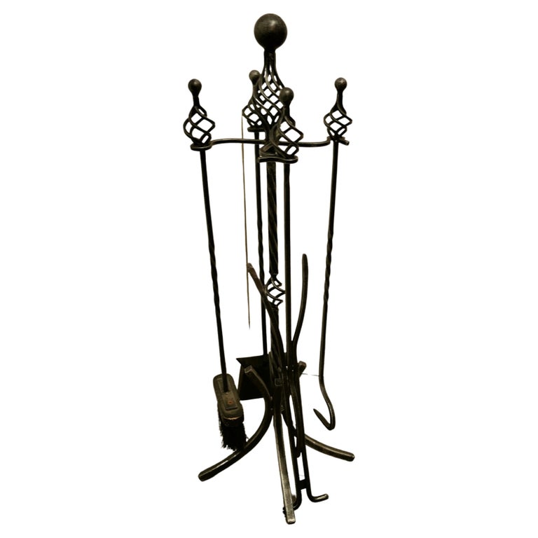 Attractive Gothic Style Fireside Companion Set, Fireside Tools For Sale ...