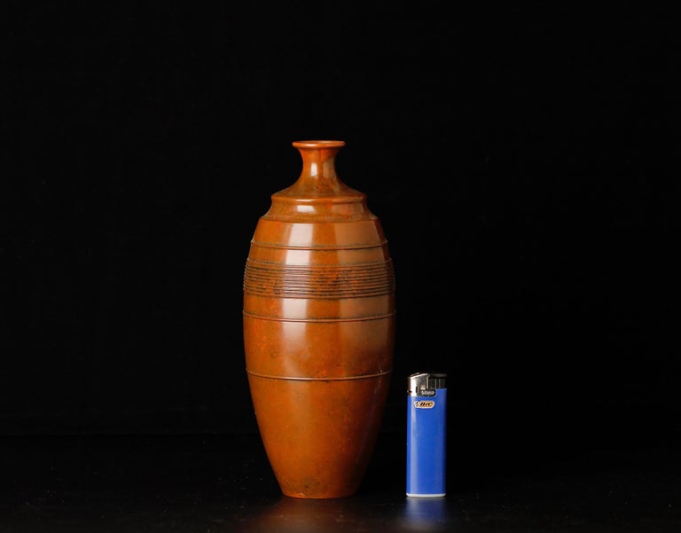 Attractive Shape Signed by Houn Bronze Vase For Sale at 1stDibs