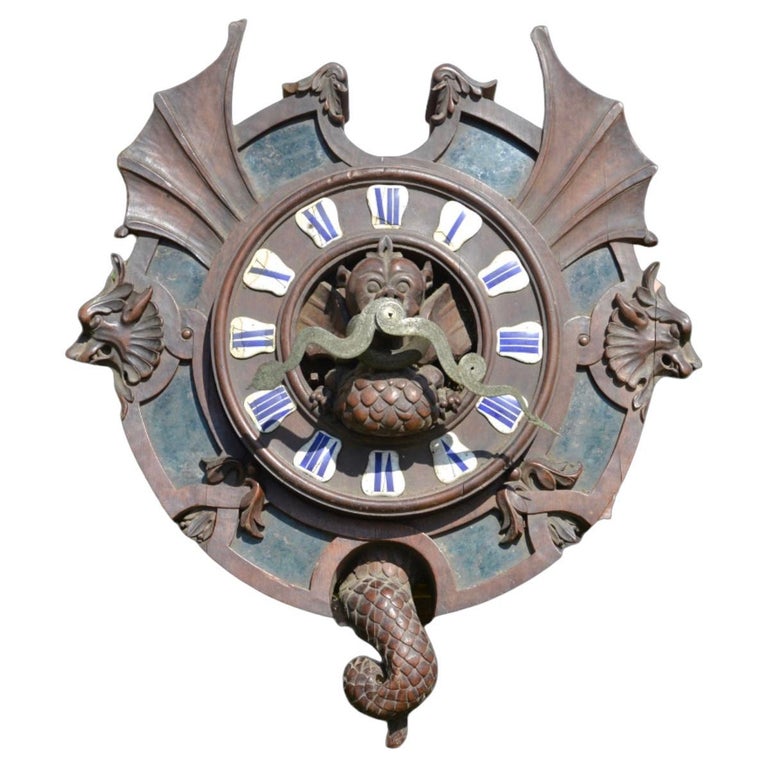 Attri. Gabriel Viardot - Cartel in Walnut with Dragon and Bat For Sale ...