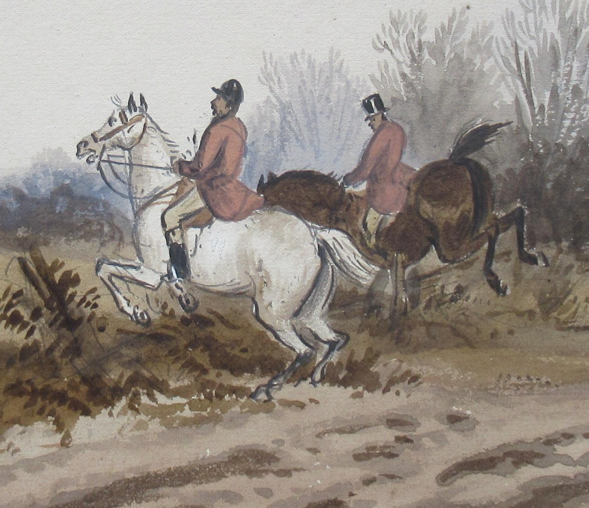 Attributed to Edith Anna OEnone Set Irish Fox Hunting Watercolors, 19th ...