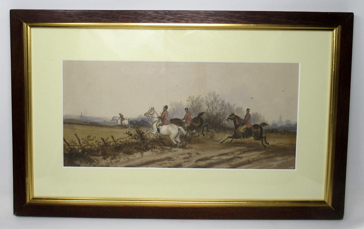 Attributed to Edith Anna OEnone Set Irish Fox Hunting Watercolors, 19th ...