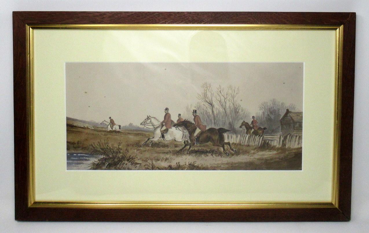 Attributed to Edith Anna OEnone Set Irish Fox Hunting Watercolors, 19th ...