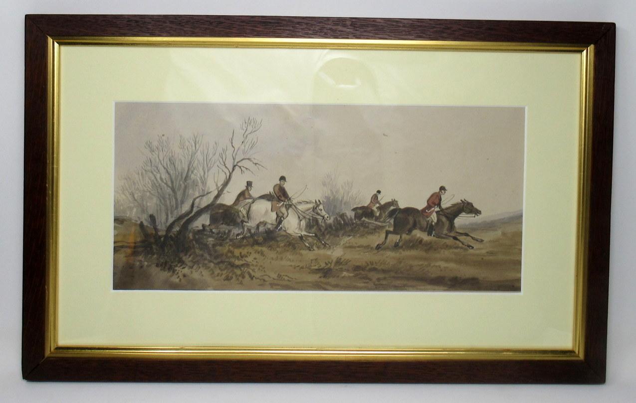 Attributed to Edith Anna OEnone Set Irish Fox Hunting Watercolors, 19th ...