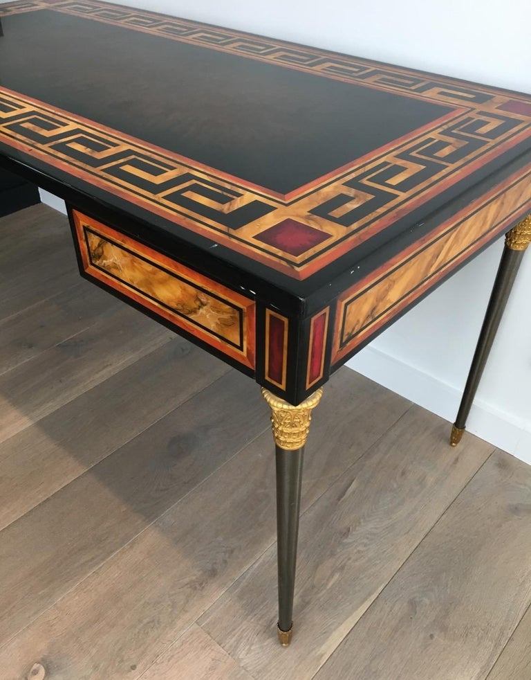 Attributed to Maison Jansen, Neoclassical Drawer Desk with Greek Keys ...