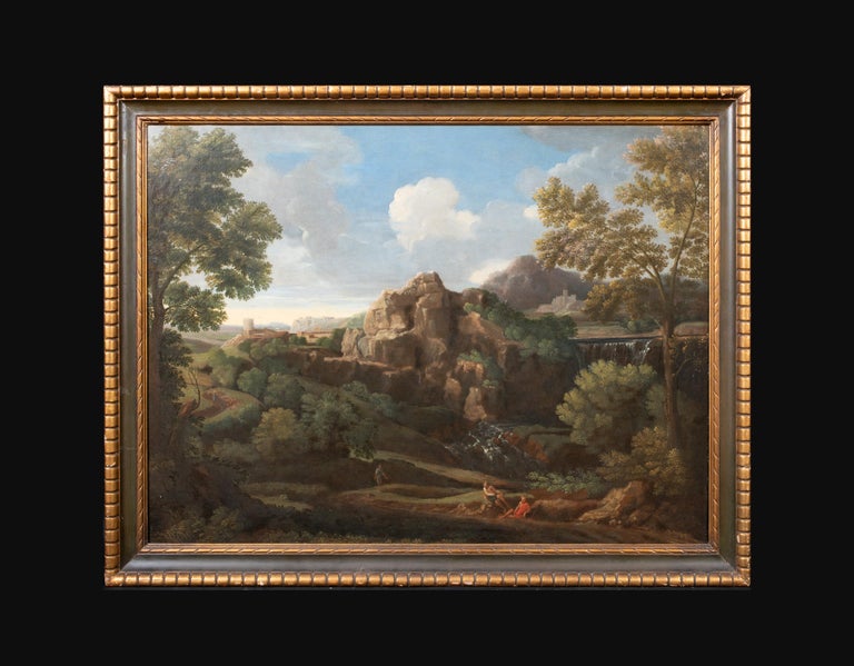Figures In A Waterfall Landscape, 17th Century For Sale at 1stDibs