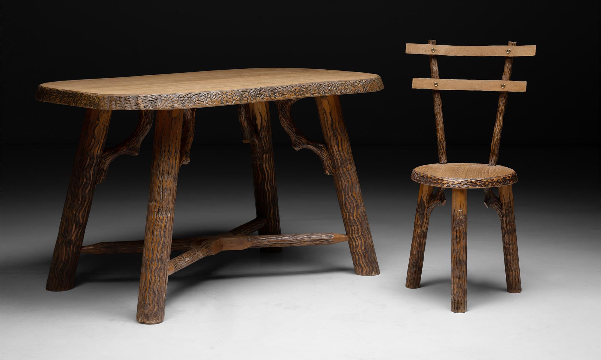 Atypical Desk and Chair, France, circa 1950 at 1stDibs