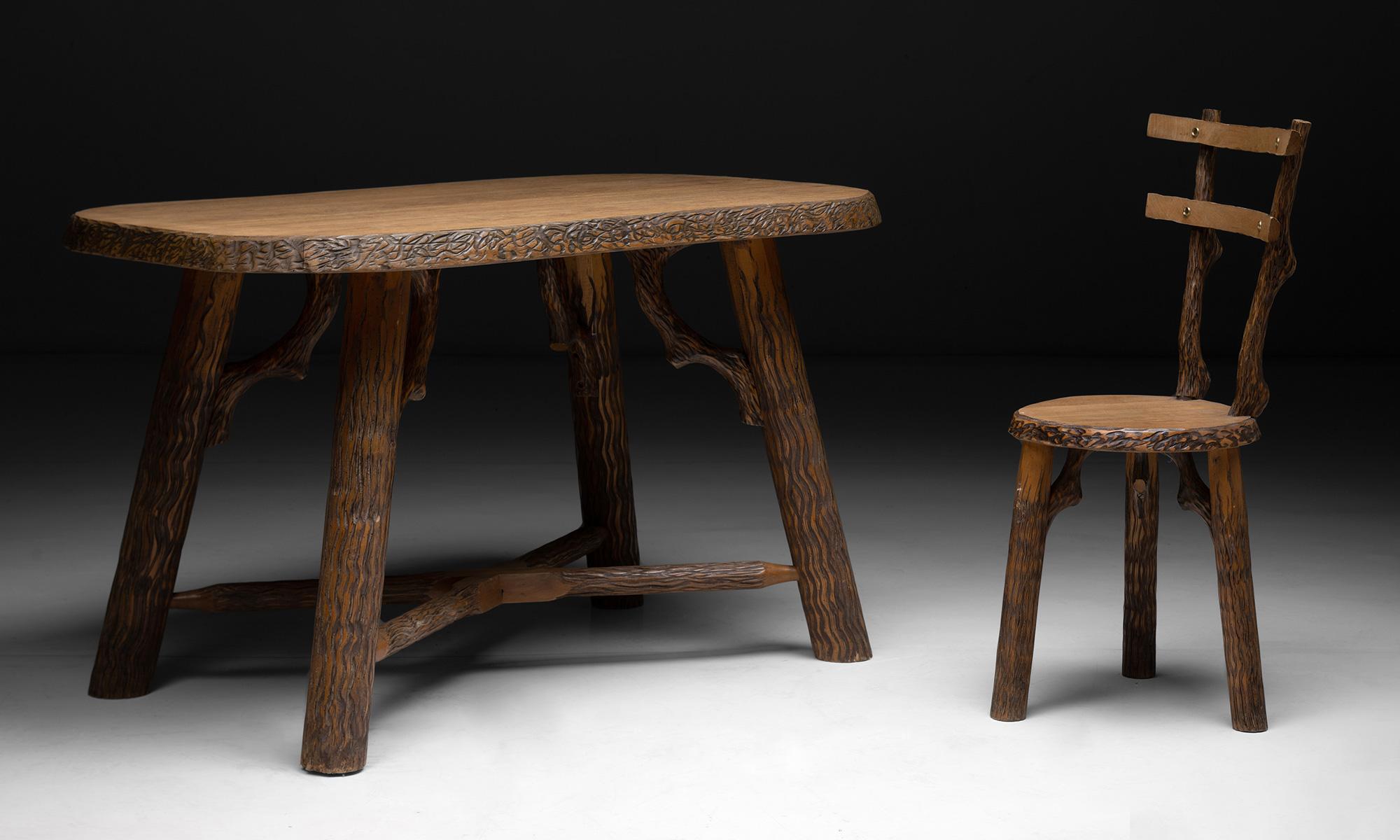 Atypical Desk and Chair, France, circa 1950 at 1stDibs