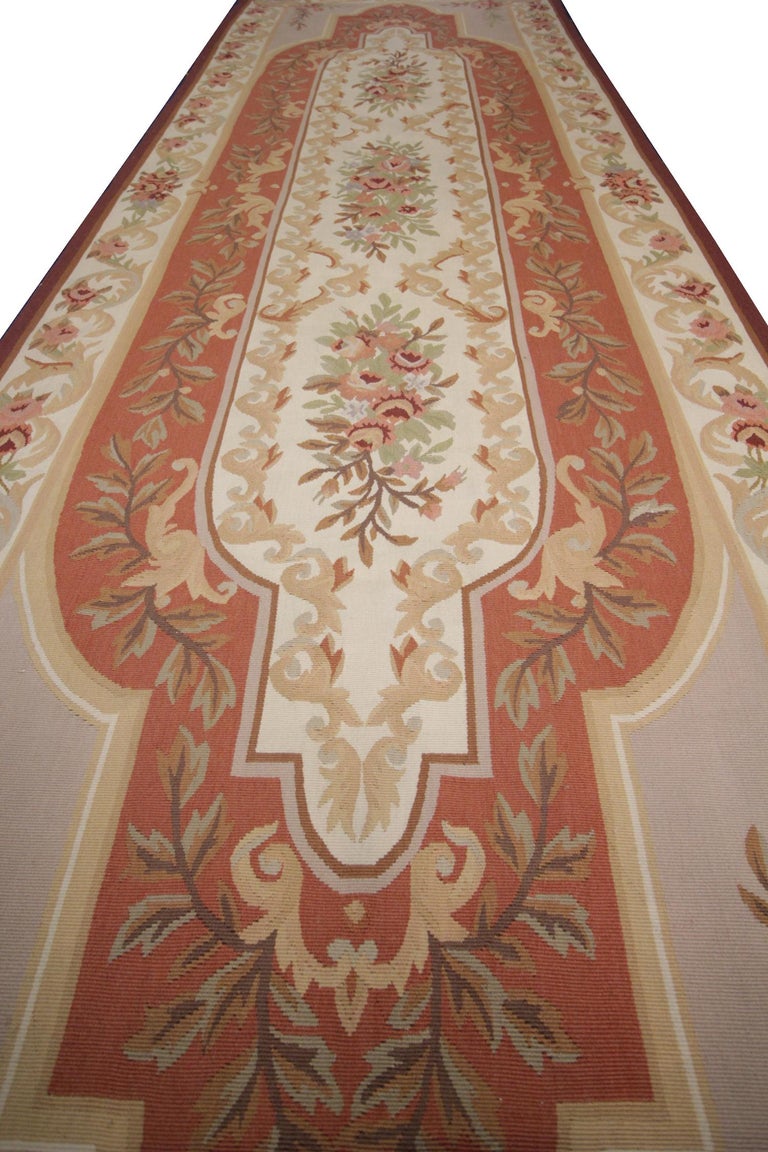 Aubusson Runner Rug, Handmade Carpet Chinese Rug Floral Tapestry For ...