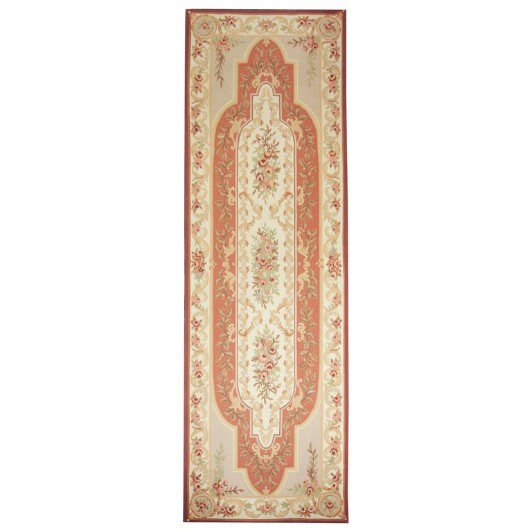Aubusson Runner Rug, Handmade Carpet Chinese Rug Floral Tapestry For ...