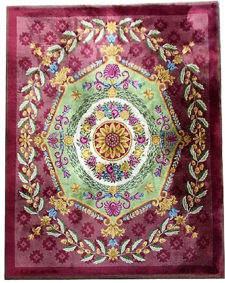 Aubusson Savonnerie Carpet circa 1940, N. 1160 For Sale at 1stDibs