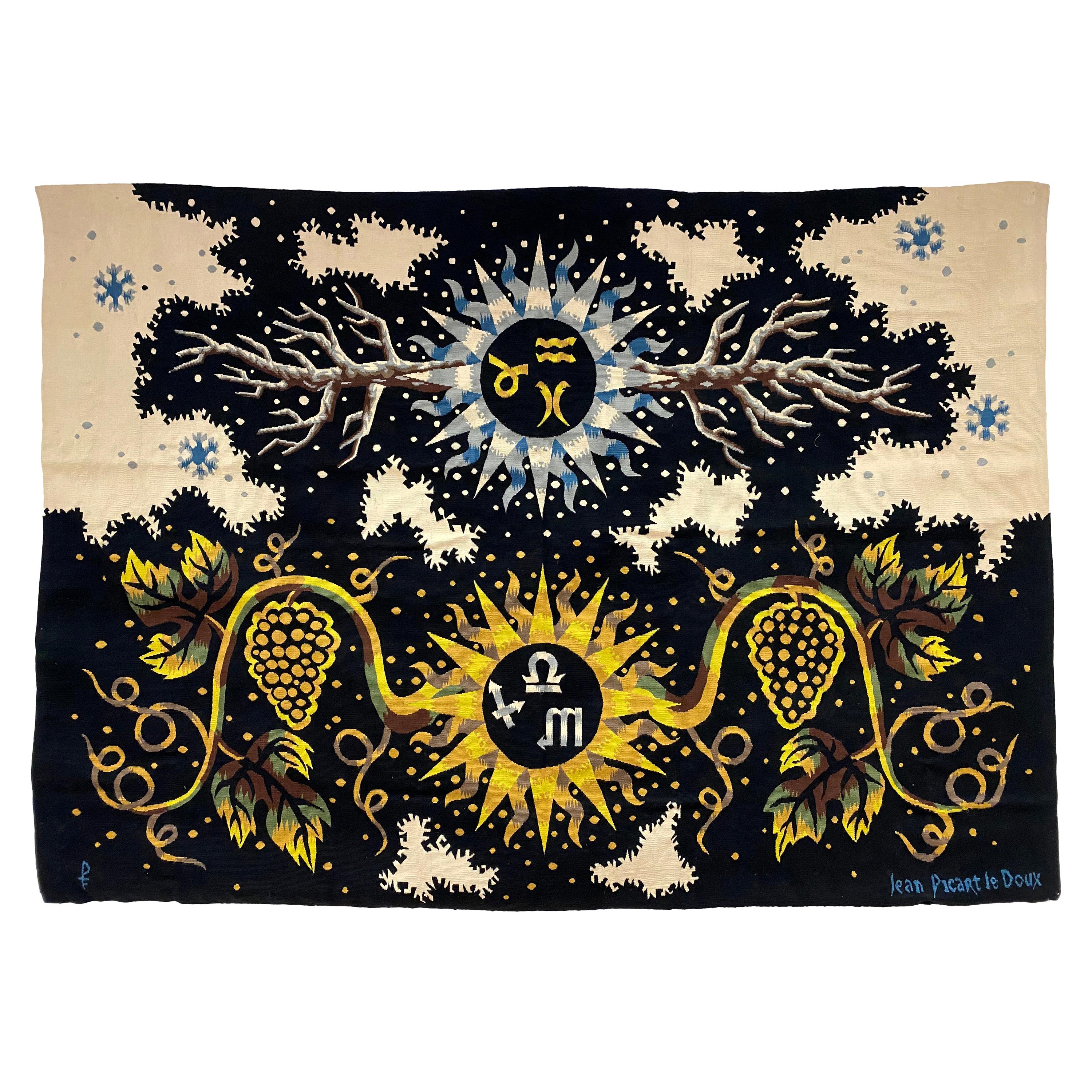 Jean Picart Le Doux Mid-Century Aubusson Tapestry For Sale at 1stDibs