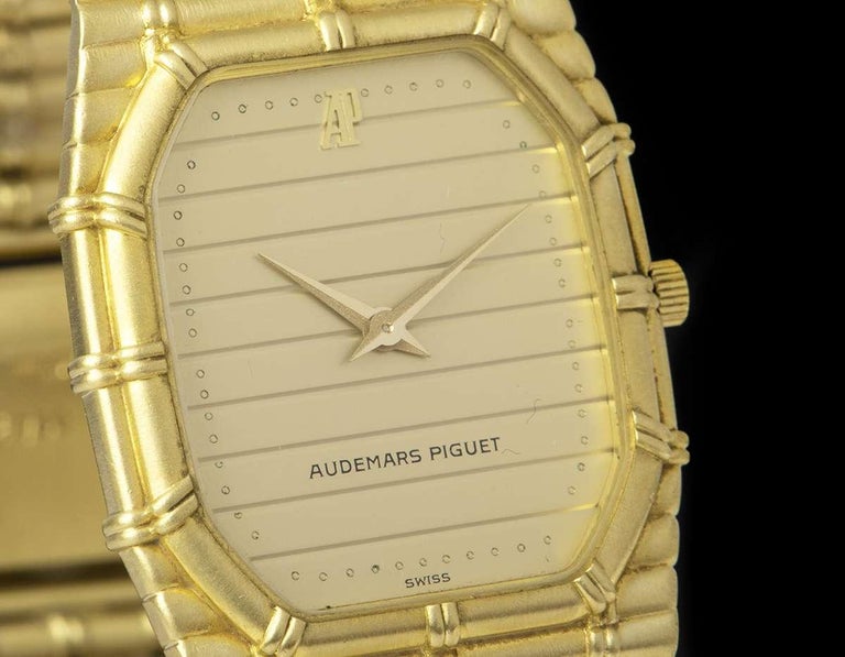 Audemars Piguet Bamboo Vintage Gold Champagne Tapestry Dial Quartz ...