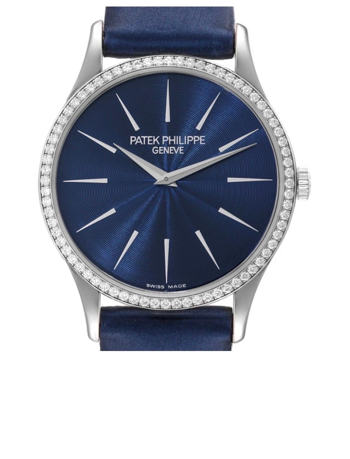 Audemars Piguet Diamond watch Blue Calatrava BRAND NEW For Sale at 1stDibs