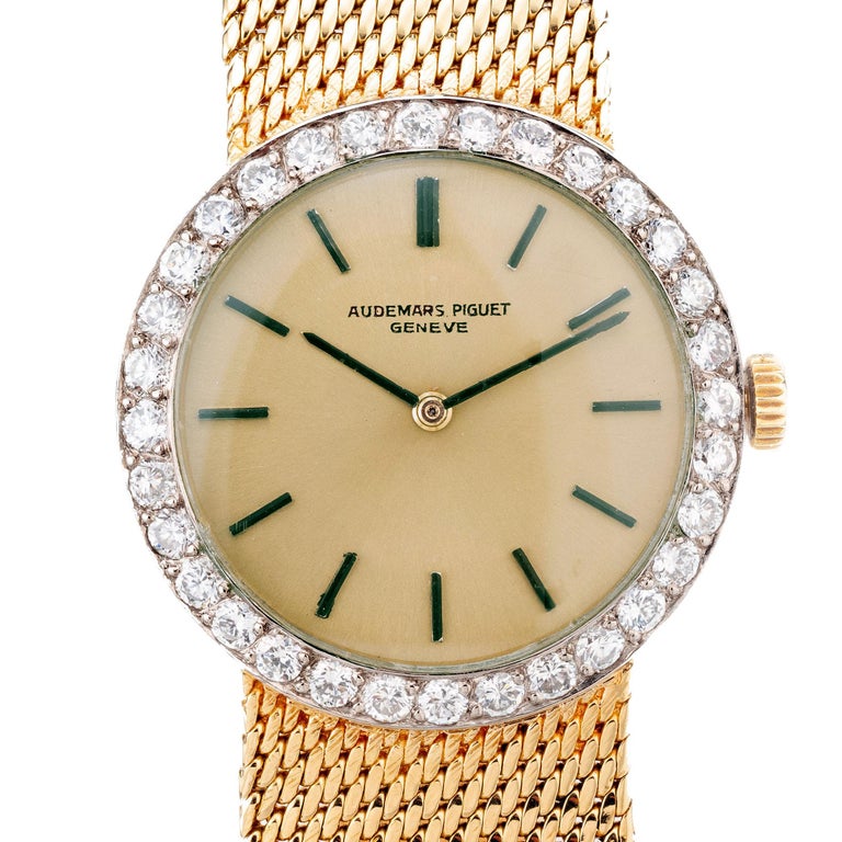 Audemars Piguet Gold Ladies Diamond Bezel Wristwatch at 1stDibs