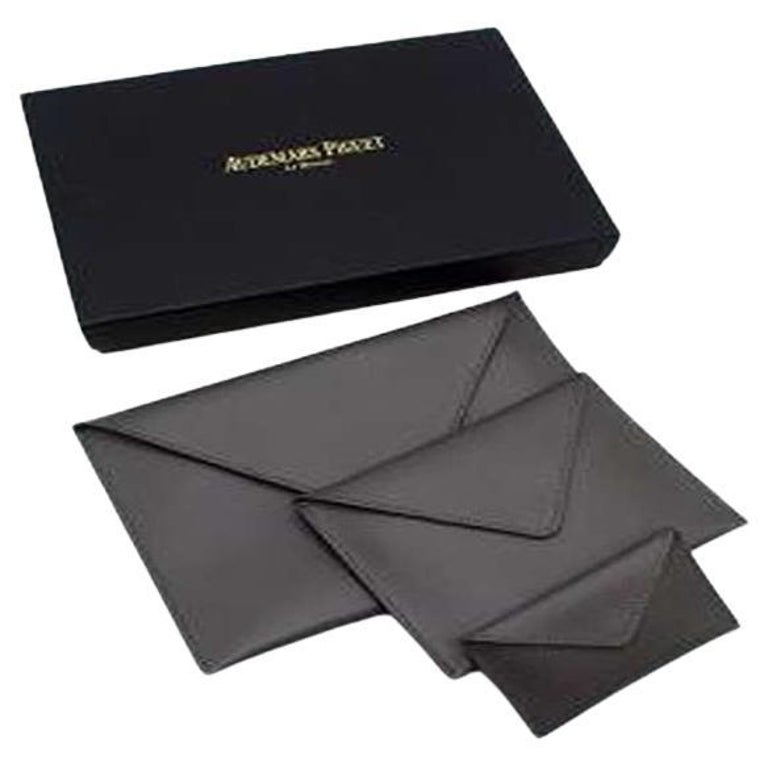 Audemars Piguet Grey Leather Pouches Set of 3 Sizes For Sale at 1stDibs