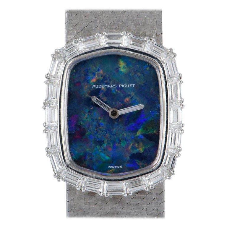 Audemars Piguet Rare Dress Watch 18 Karat White Gold Blue Opal Dial ...