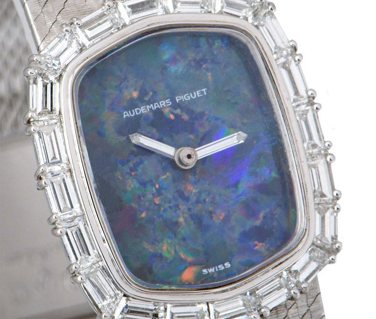 Audemars Piguet Rare Dress Watch 18 Karat White Gold Blue Opal Dial ...