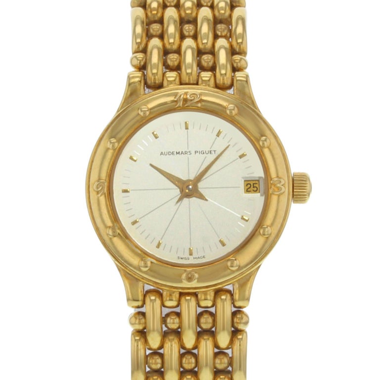 Audemars Piguet Round Silver Dial 18 Karat Yellow Gold Quartz Ladies ...