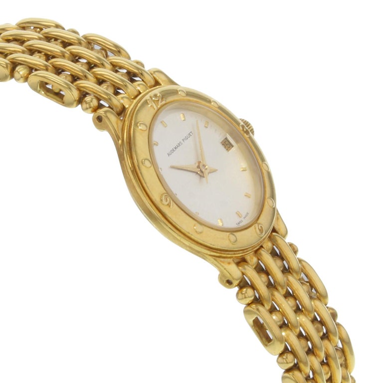 Audemars Piguet Round Silver Dial 18 Karat Yellow Gold Quartz Ladies ...