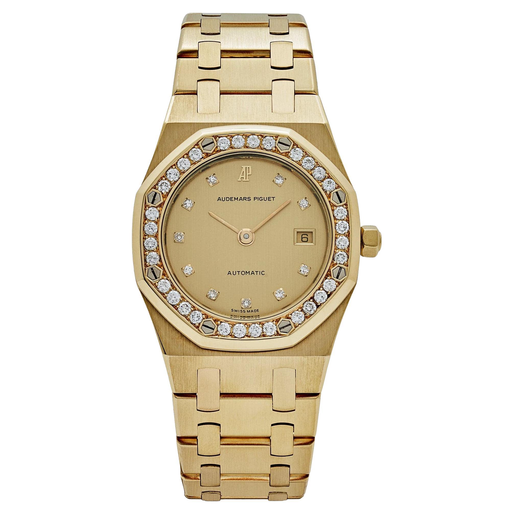 Audemars Piguet Royal Oak 14587/708BA Yellow Gold Champagne Diamond ...