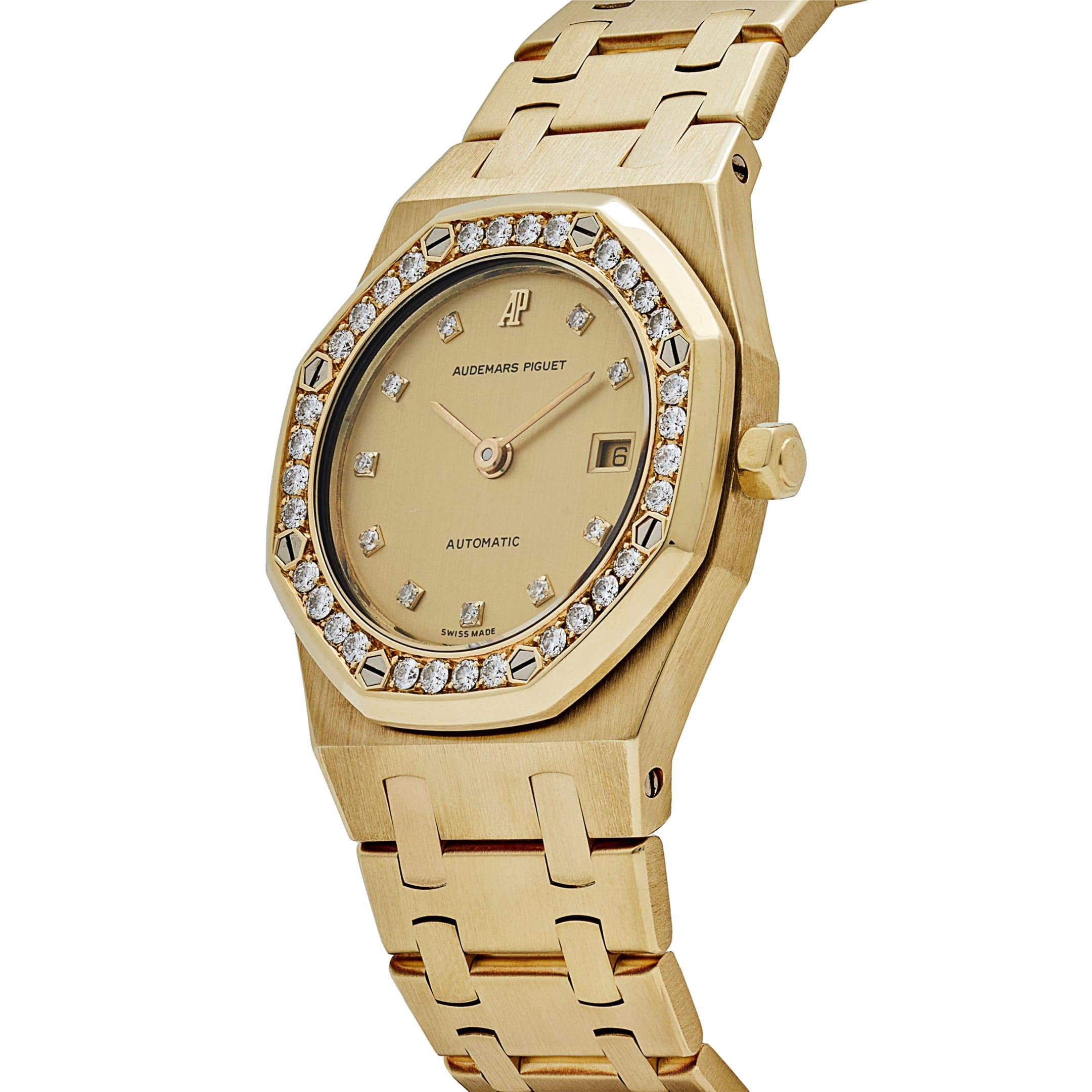 Audemars Piguet Royal Oak 14587/708BA Yellow Gold Champagne Diamond ...