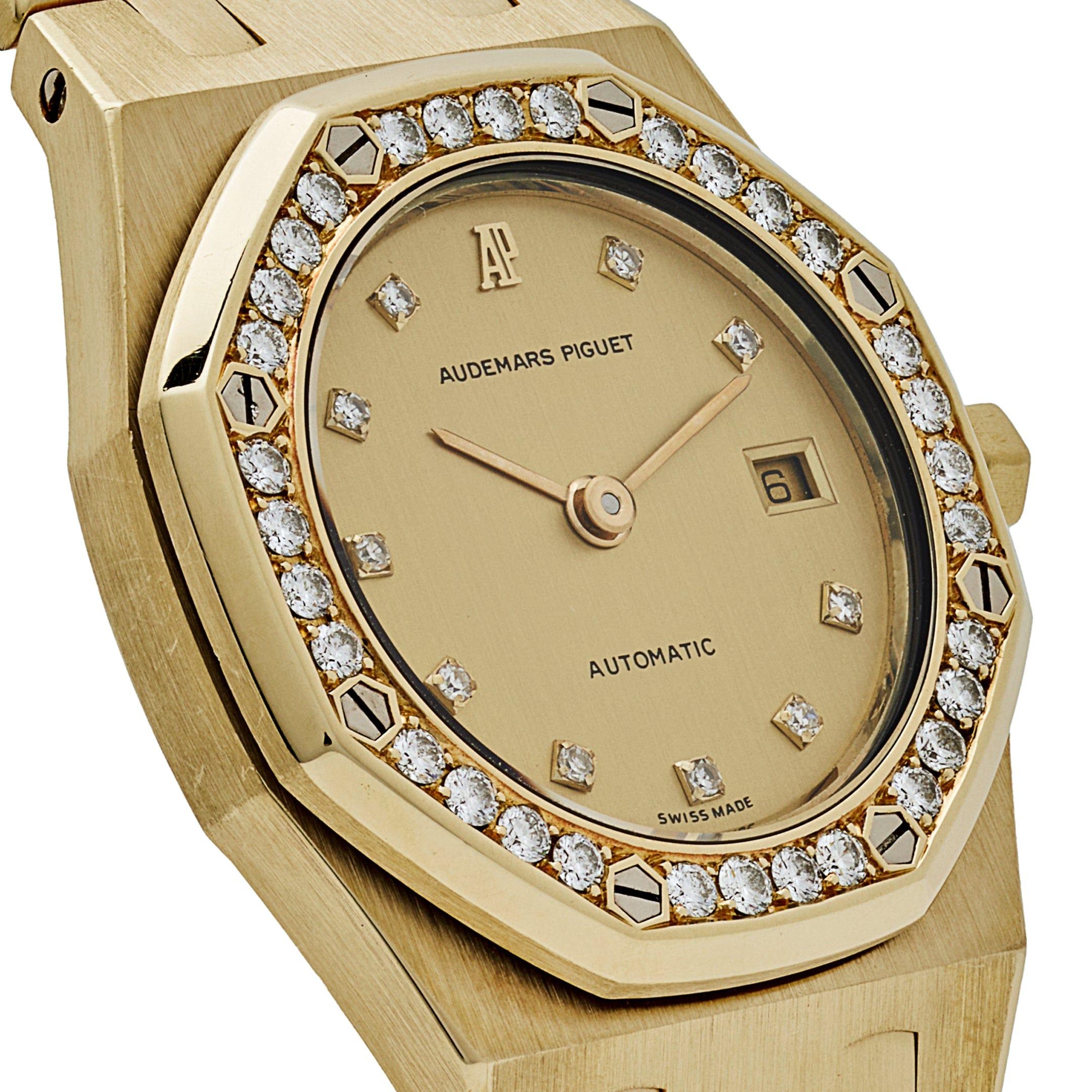 Audemars Piguet Royal Oak 14587/708BA Yellow Gold Champagne Diamond ...