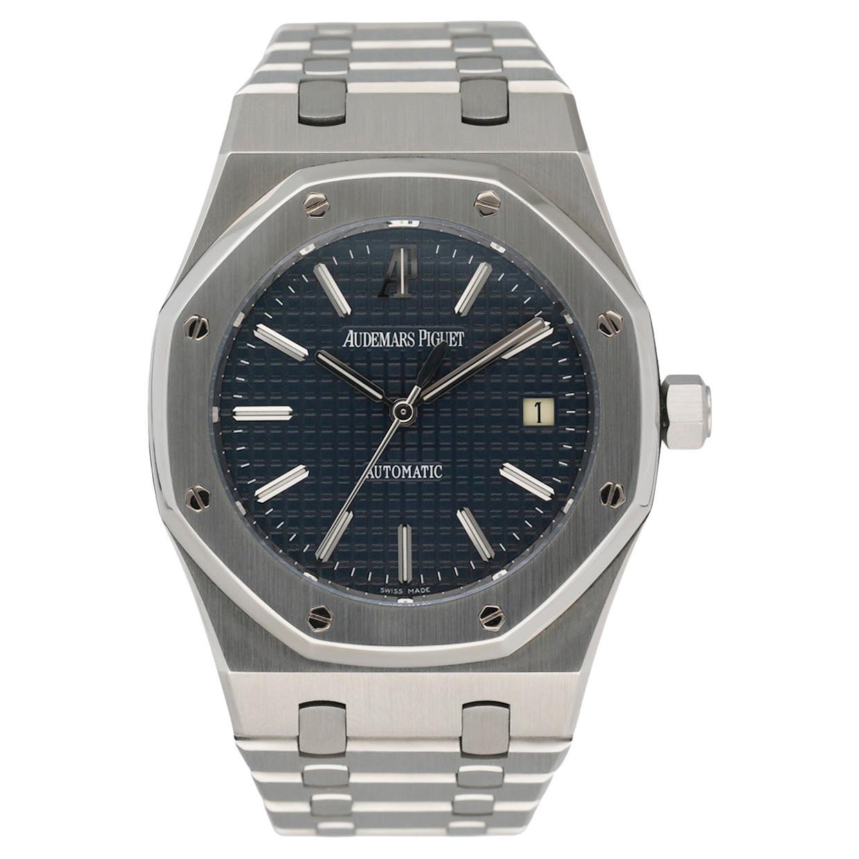 Audemars Piguet Royal Oak Chrono Steel Blue Dial Mens Watch 26331ST.OO ...