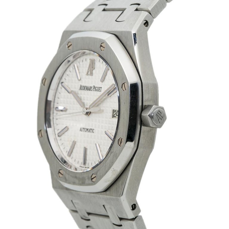 Audemars Piguet Royal Oak 15300ST White Dial Automatic Watch Box and ...