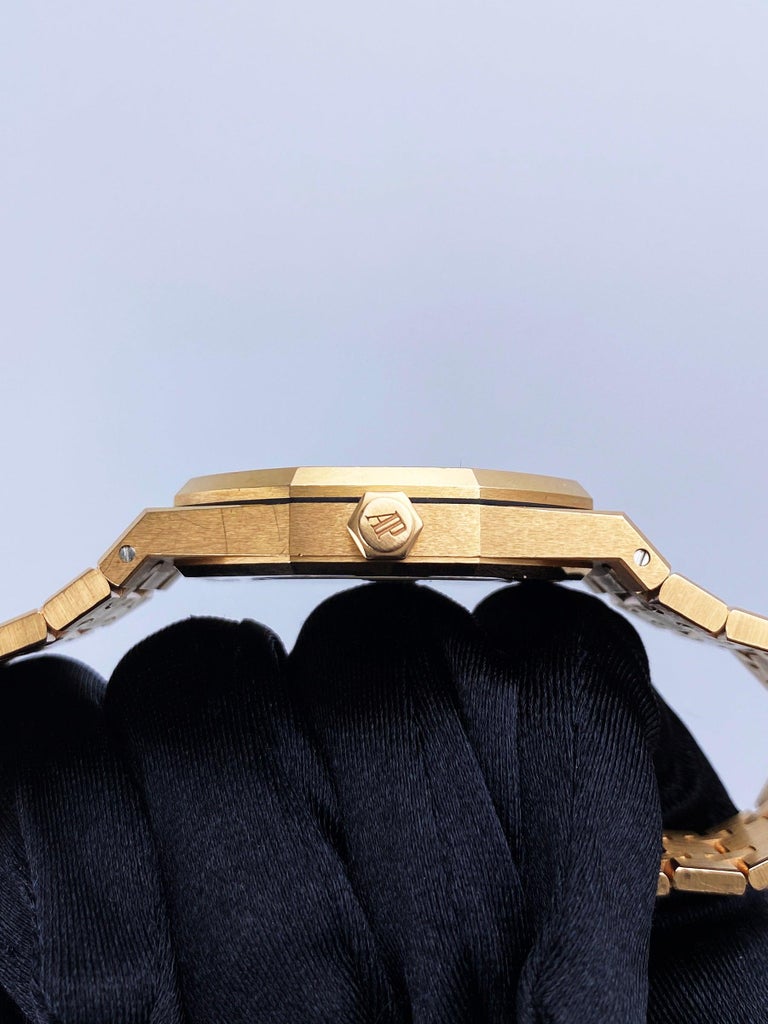 Audemars Piguet Royal Oak 15400OR 18K Rose Gold Blue Dial Mens Watch at ...